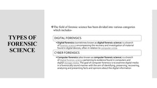 Medical technology and forensic science | PPTX