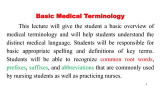 Medical Terminilogy lecture notes for students .pptx