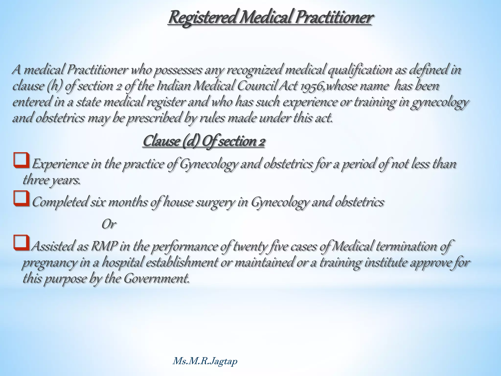 Medical termination act 1971 | PPTX