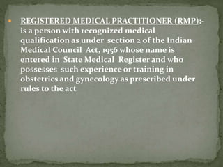 Medical termination of pregnancy act | PPTX
