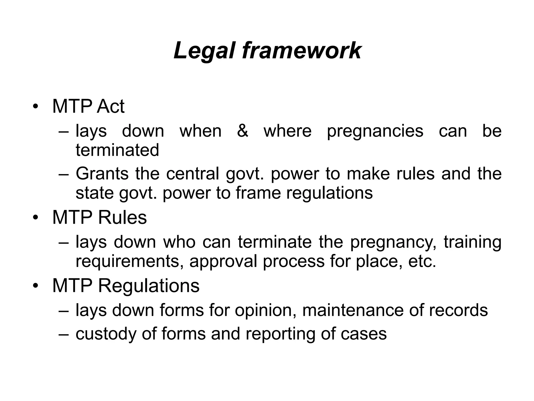 Medical termination of pregnancy (mtp) act | PPTX