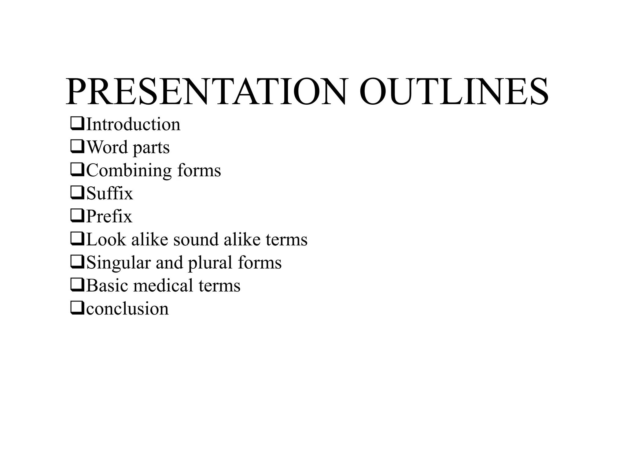 Medical terminologies used in clinical settings ppt | PPTX