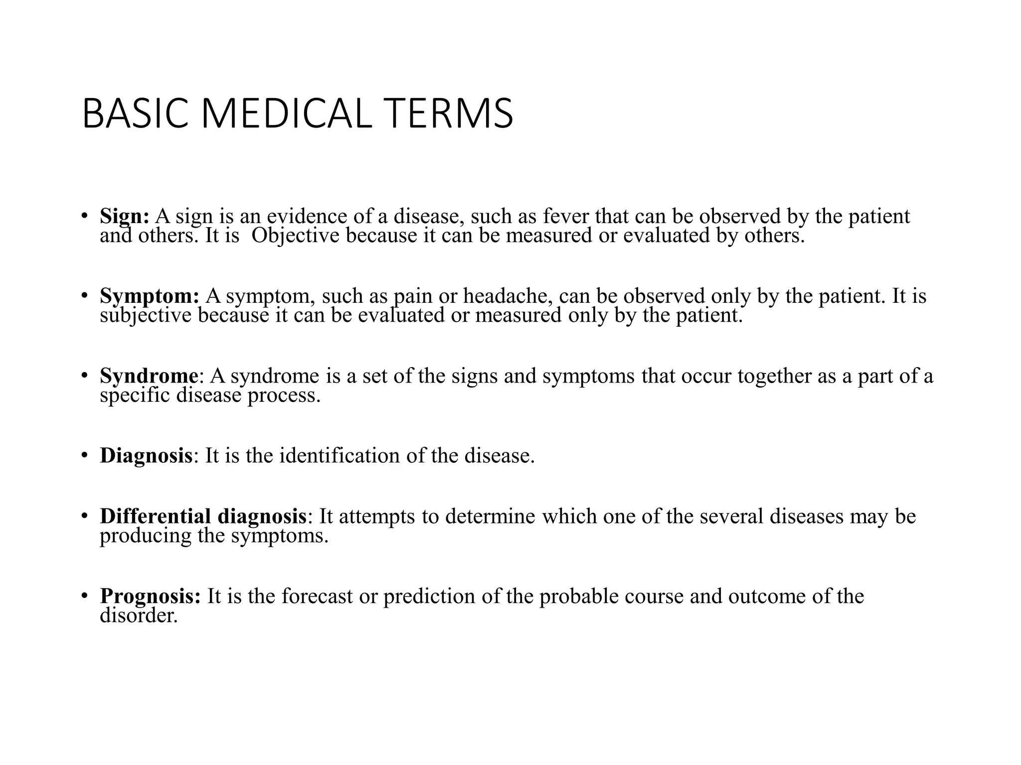 Medical terminologies used in clinical settings ppt | PPTX