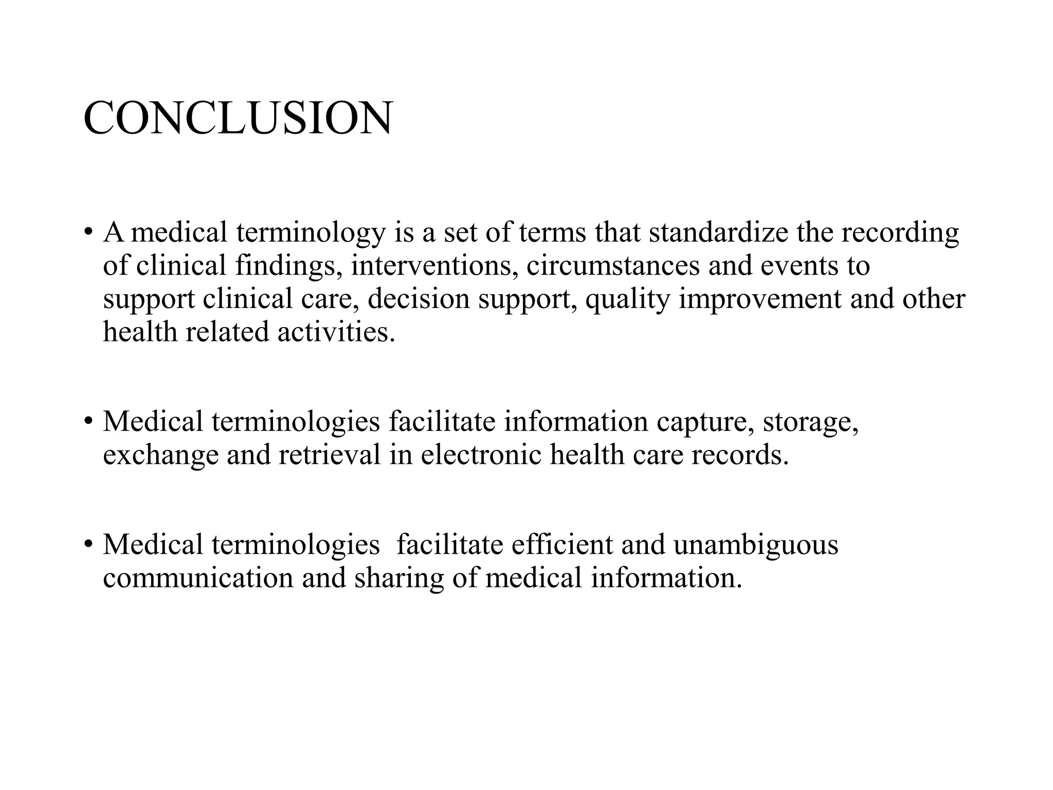 Medical terminologies used in clinical settings ppt | PPTX