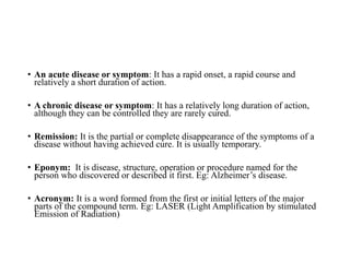 Medical terminologies used in clinical settings ppt | PPTX