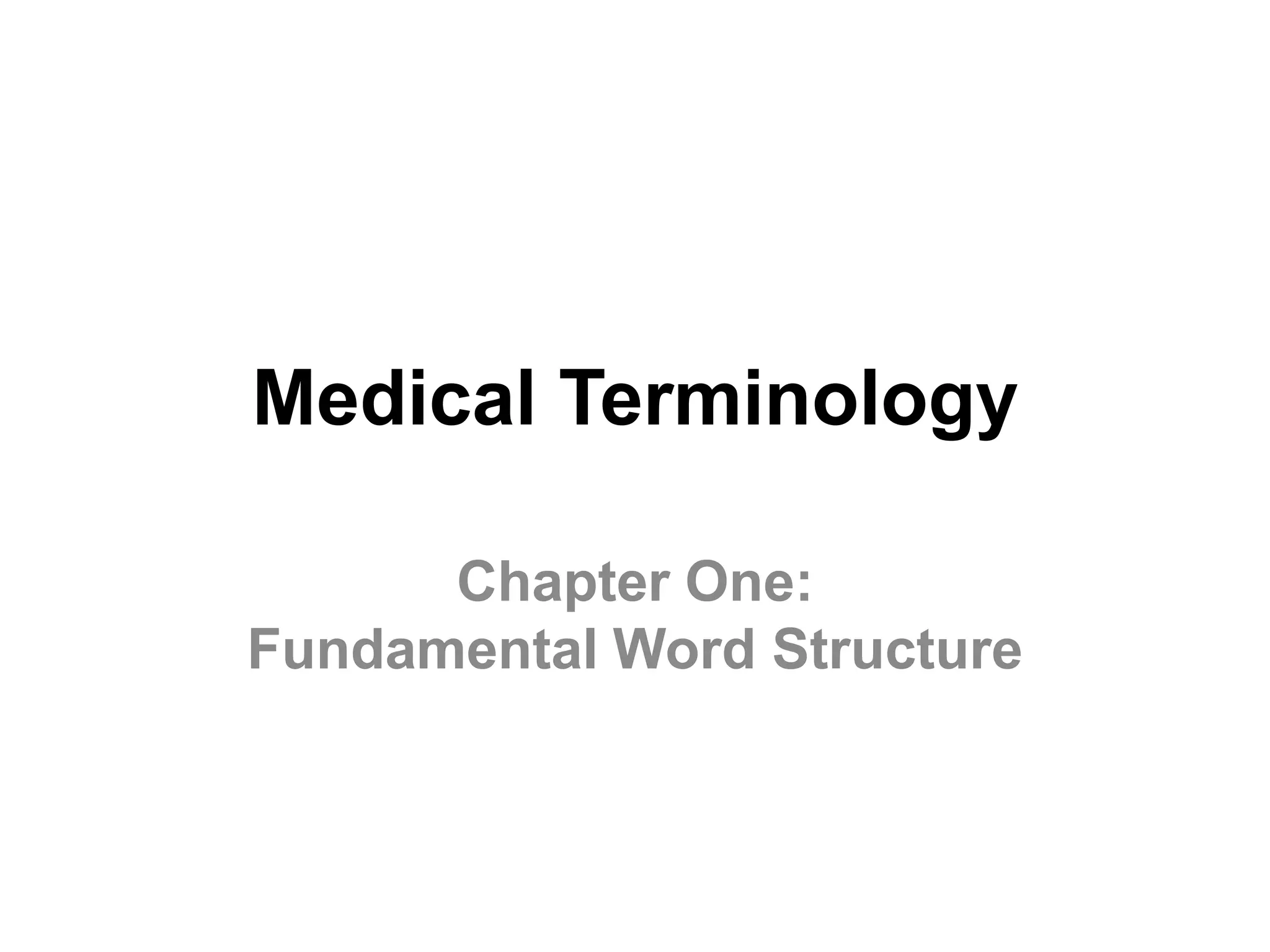 Medical Terminology | PPTX
