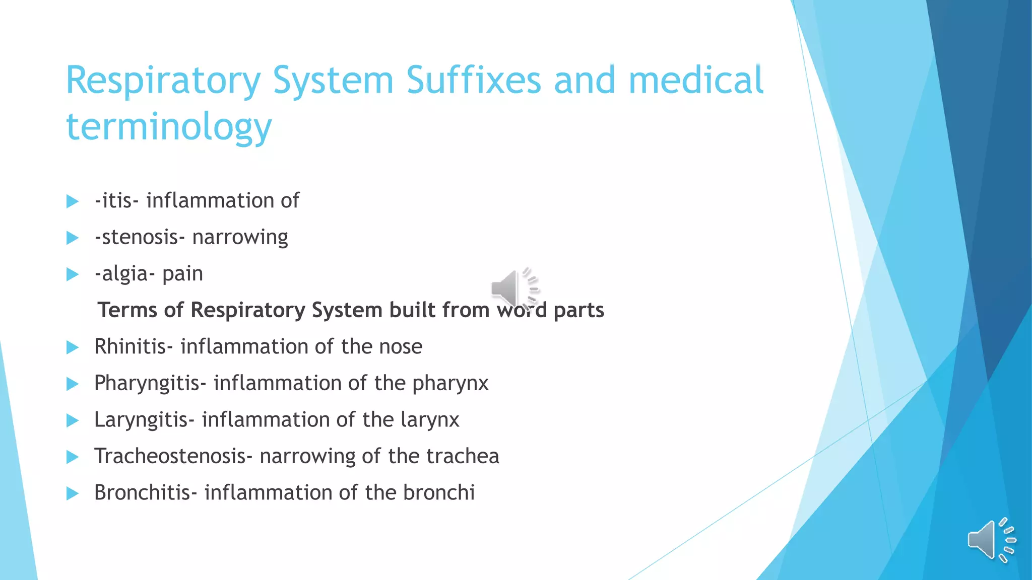 Medical terminology | PPTX | Lung and Respiratory Health | Diseases and ...