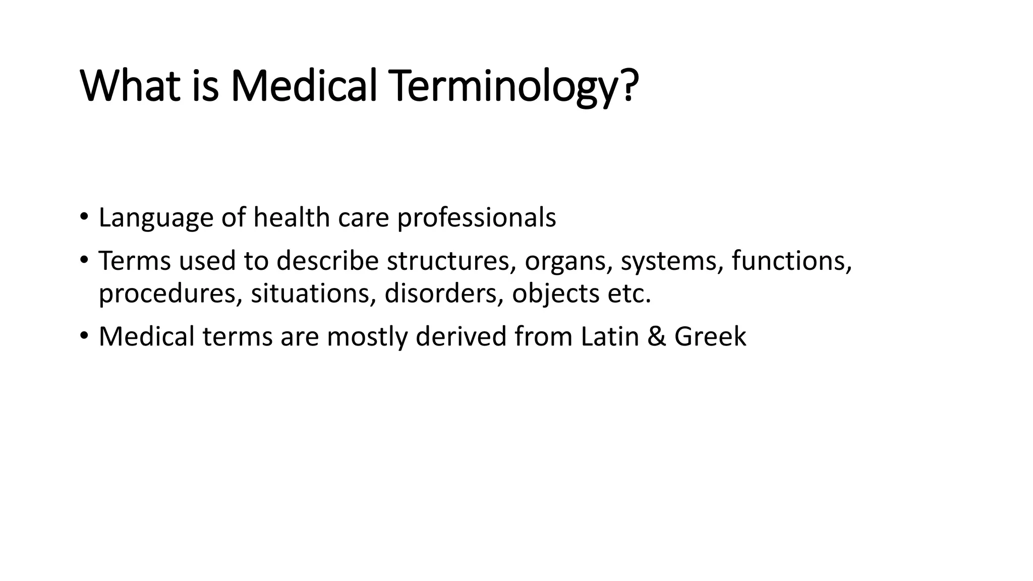 medical terminology.pptx | Medical Health