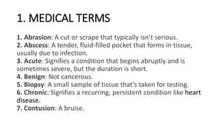 MEDICAL TERMINOLOGY.pptx For beginners in the field | PPT