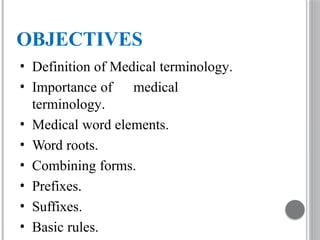 MEDICAL TERMINOLOGY power point presentation | PPTX