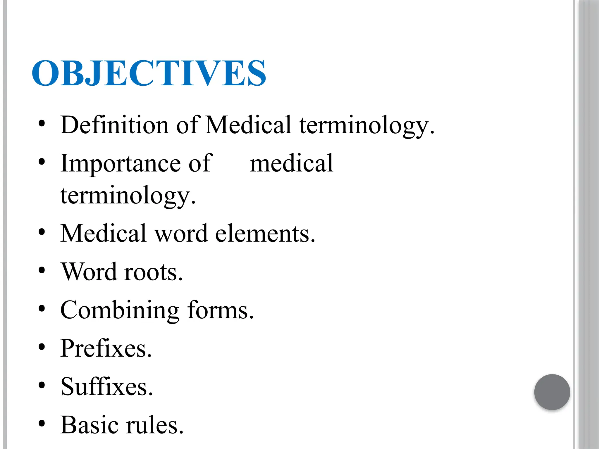 MEDICAL TERMINOLOGY.power point presentation | PPTX