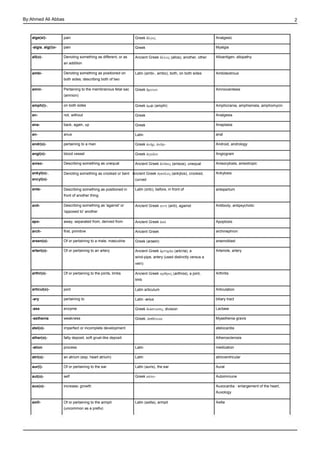 Medical terminology roots-suffixes-and-prefixes اللواحق والبادئات | PDF