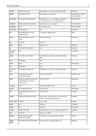 Medical terminology roots-suffixes-and-prefixes اللواحق والبادئات | PDF