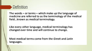 medical terminology | PPTX