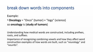 Introduction to Medical Terminology and how to understand it | PPTX ...