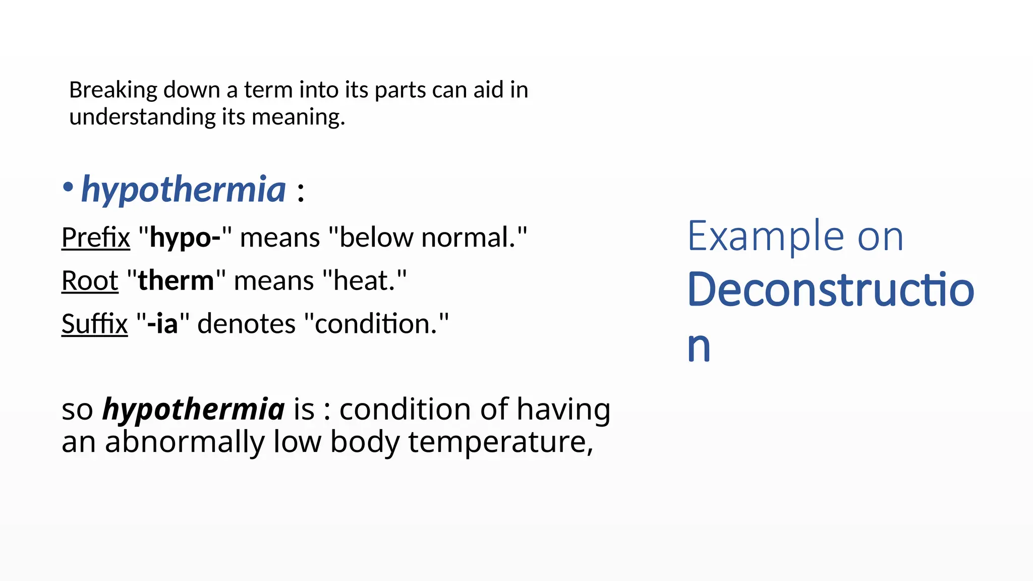 Medical Terminology: Suffixes General Concept and Review of the Most ...