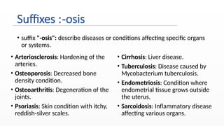 Medical Terminology: Suffixes General Concept and Review of the Most ...
