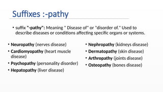 Medical Terminology: Suffixes General Concept and Review of the Most ...