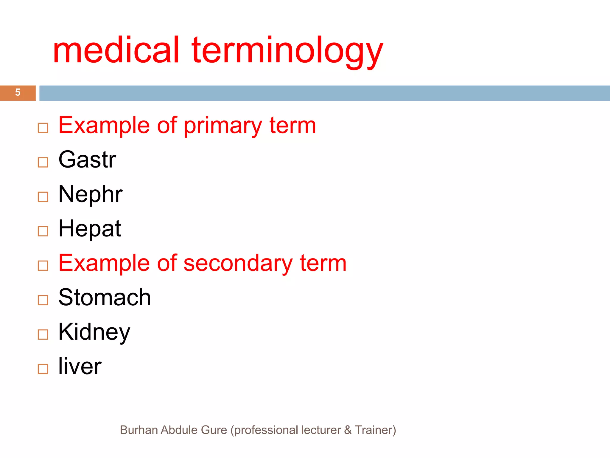 introduction to medical terminology | PPSX