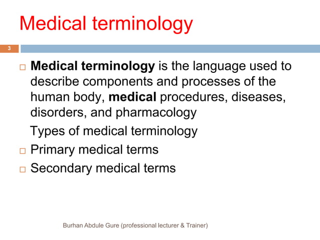 introduction to medical terminology | PPSX