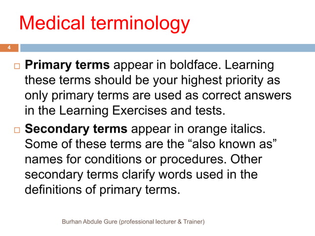 introduction to medical terminology | PPSX