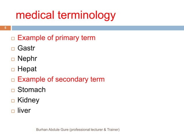 introduction to medical terminology | PPSX