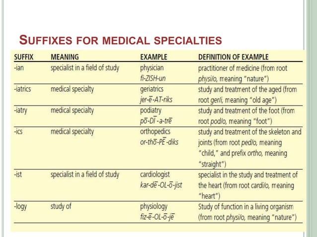 Presentation Medical terminology prefix,suffix.pptx | Bone and Joint ...