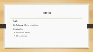 Medical Terminology Presentation 2: Suffixes | PPT