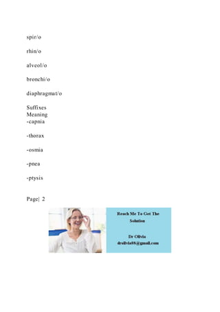 Medical Terminology Respiratory SystemPT116 Unit 3 Assignment | DOCX ...