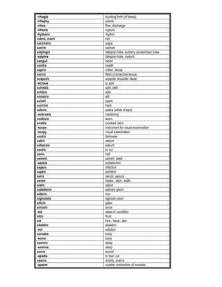 Medical term list | PDF | Lung and Respiratory Health | Diseases and ...