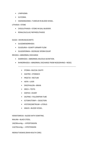Medical term & MEDICAL ABBREVIATIONS | PDF