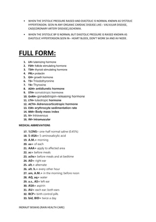Medical term & MEDICAL ABBREVIATIONS | PDF