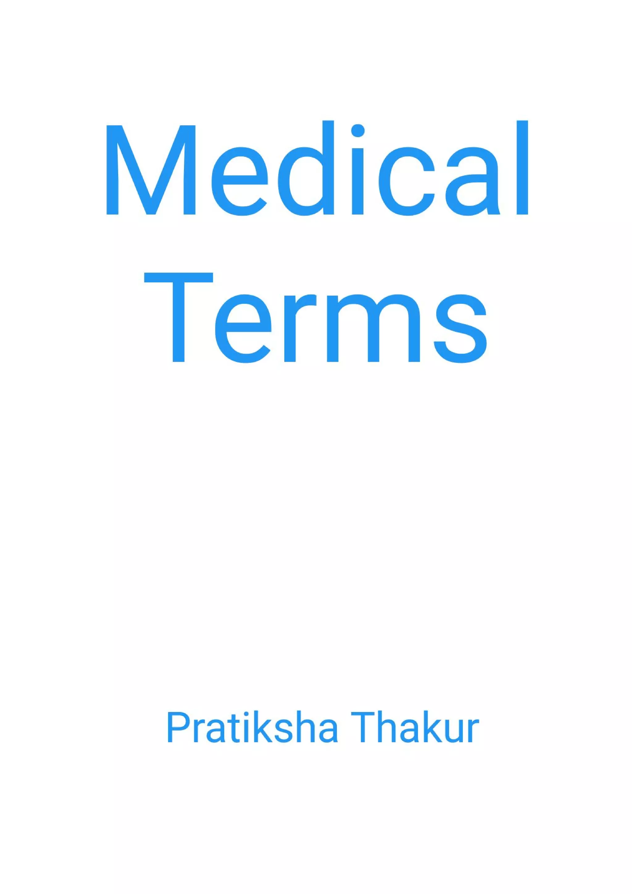 Medical Terms | PDF