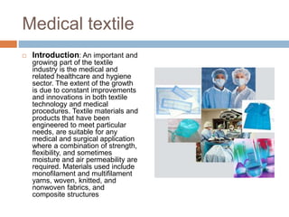 Medical textile Presentation | PPTX