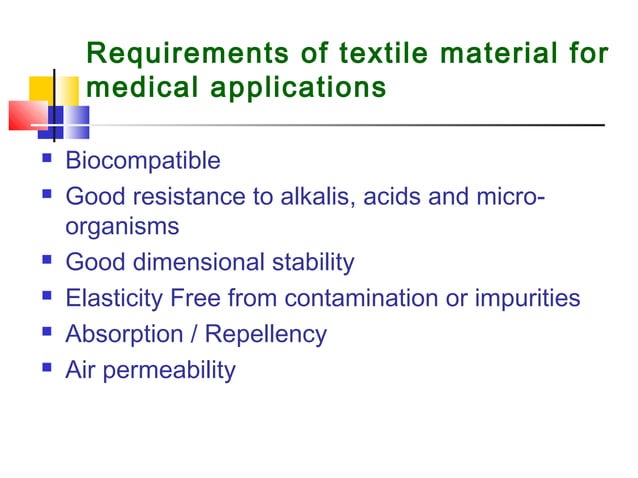 Medical textiles | PPT