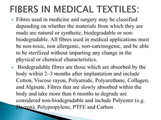 Medical textiles | PPTX