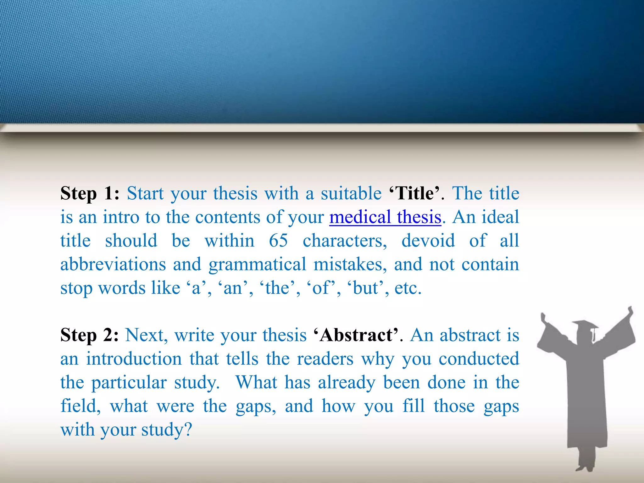 Medical Thesis Writing - Beginner Guide | PPTX