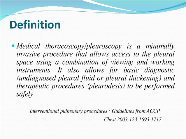 Medical Thoracoscopy | PPT | Lung and Respiratory Health | Diseases and ...