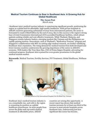 Medical Tourism Continues to Soar in Southeast Asia - A Growing Hub for ...
