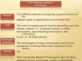 Medical Transcription Power Point Show | PPSX