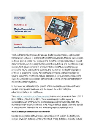 Medical Transcription Software Market: How it Enhances Healthcare ...