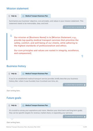 Medical Transport Business Plan Example| Upmetrics | PDF