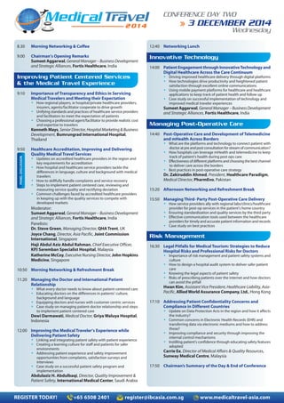Medical Travel Conference Agenda in Singapore | PDF | Healthcare ...