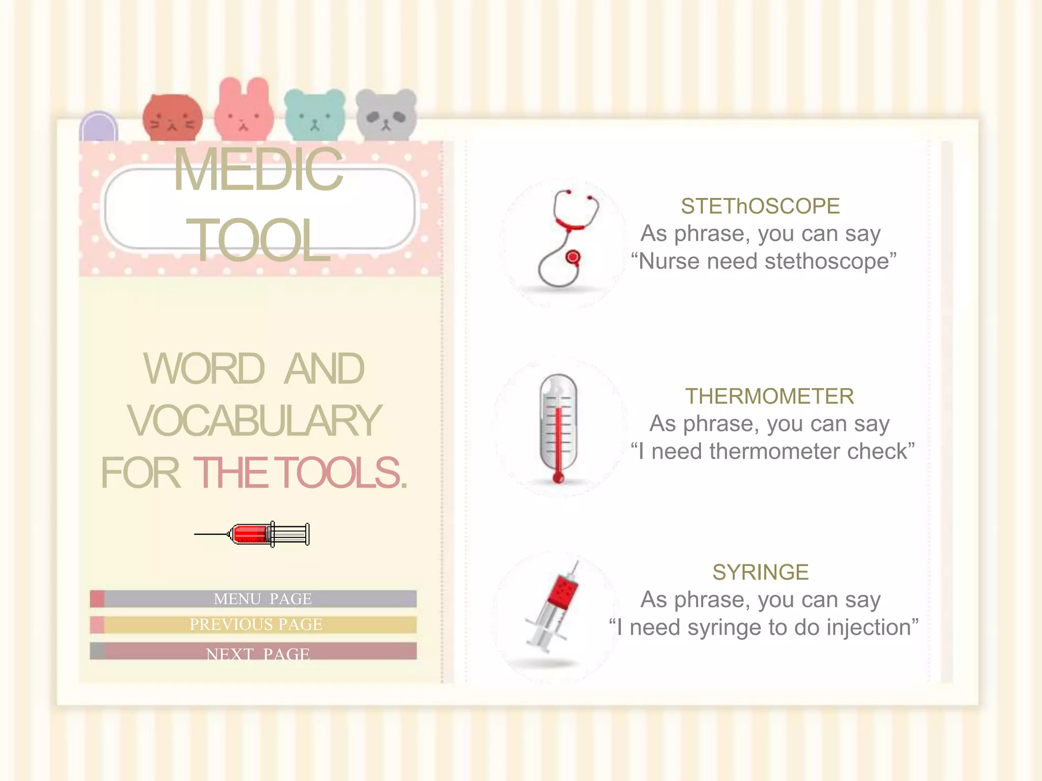 Medical treat vocabulary | PPTX