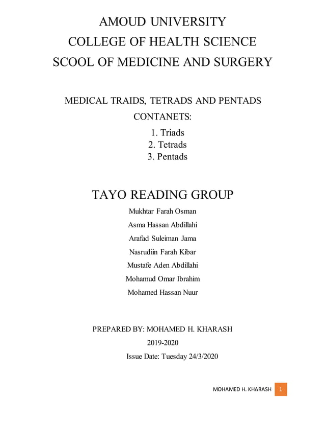 Medical Triads | DOCX