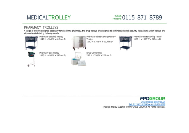 Medical Trolleys Brochure | PDF | Logistics and Transportation Industry ...