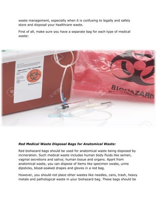 Medical waste - segregation and disposable guide | PDF