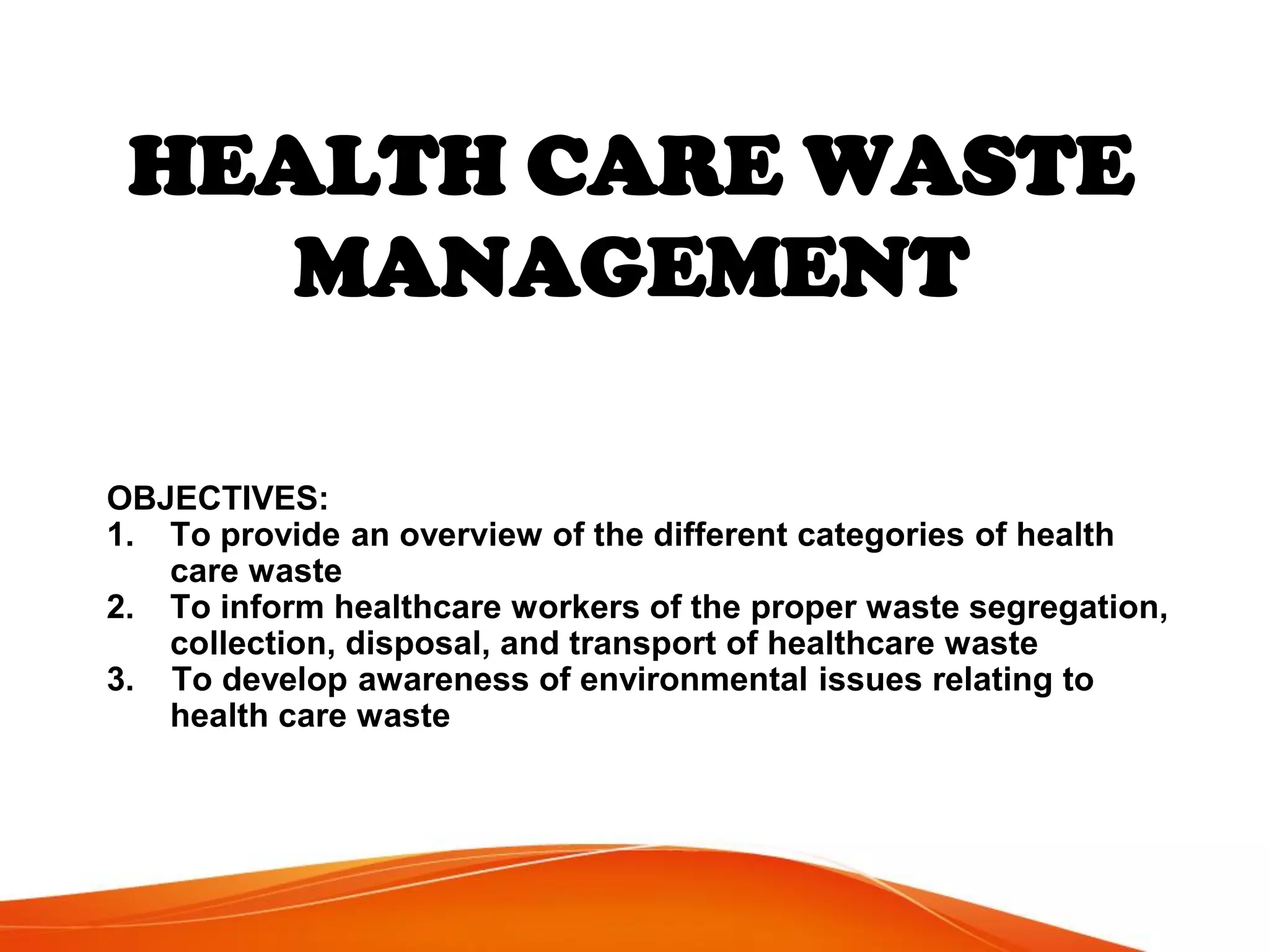 Healthcare Waste Management Pdf