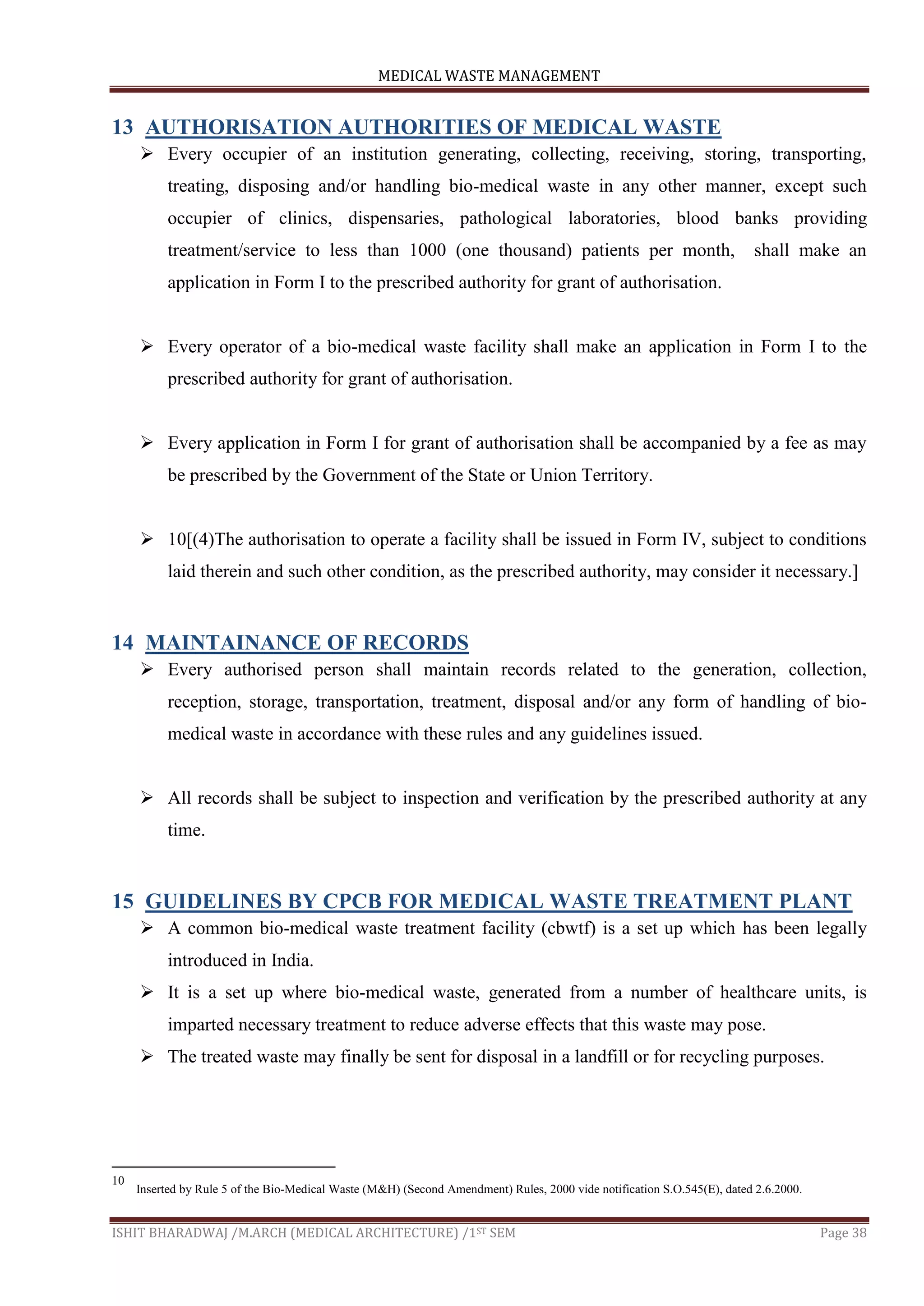 Medical waste management report | PDF