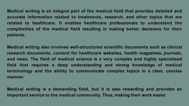 Medical Writing | PPTX